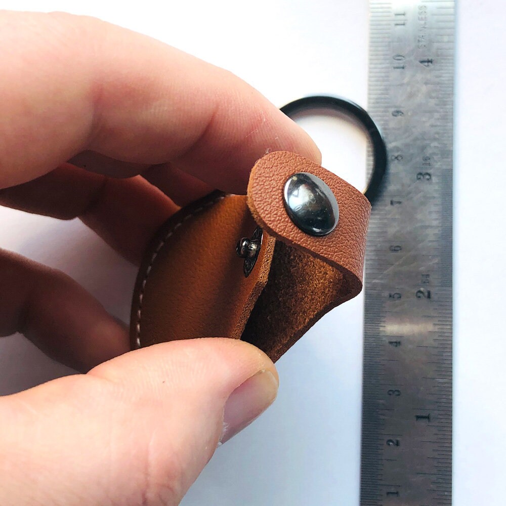 Round Brown Faux Leather Key Fob With Ring (20 Pieces) - Etsy