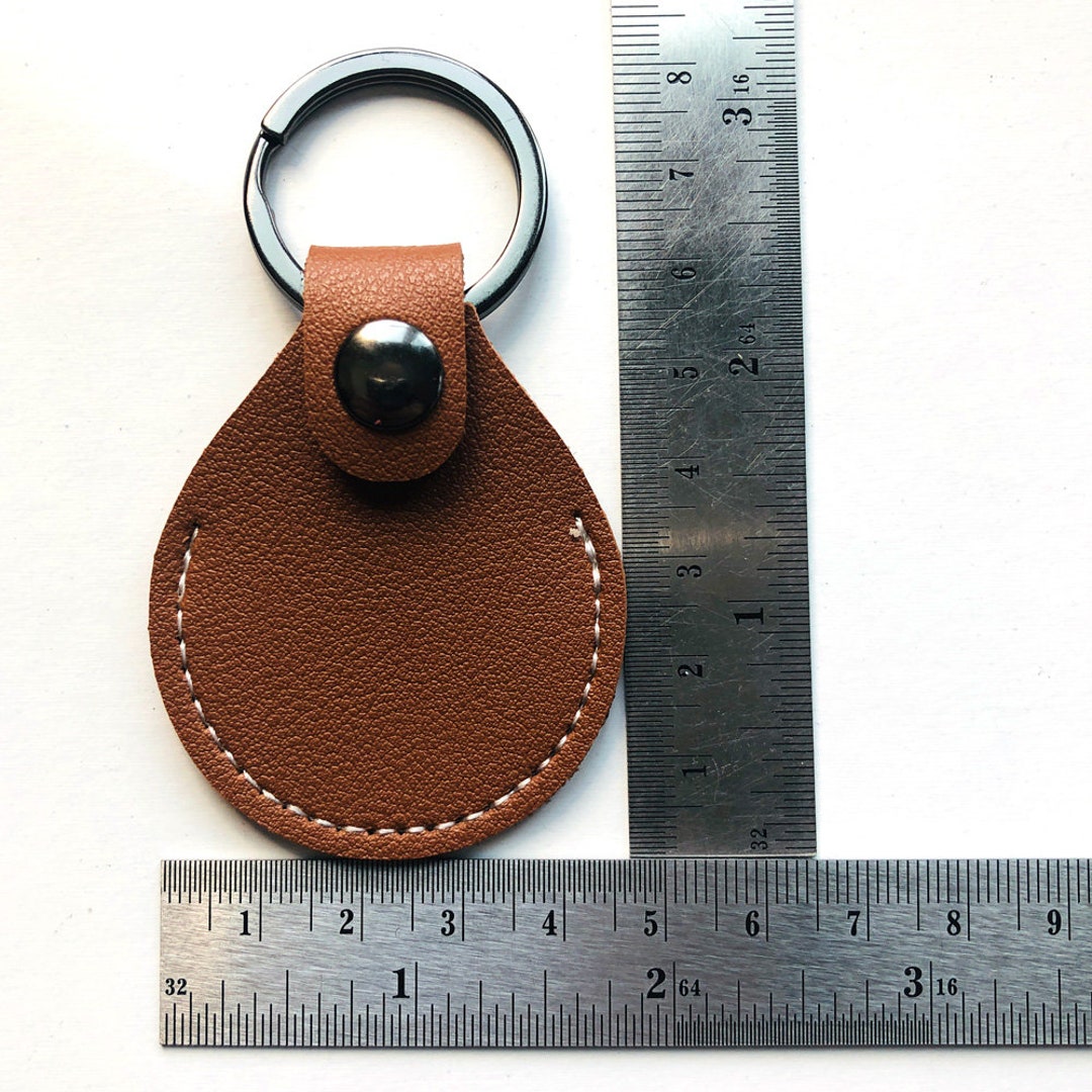 Round Brown Faux Leather Key Fob With Ring (20 Pieces) - Etsy