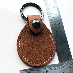 Round Brown Faux Leather Key Fob With Ring (20 Pieces) - Etsy