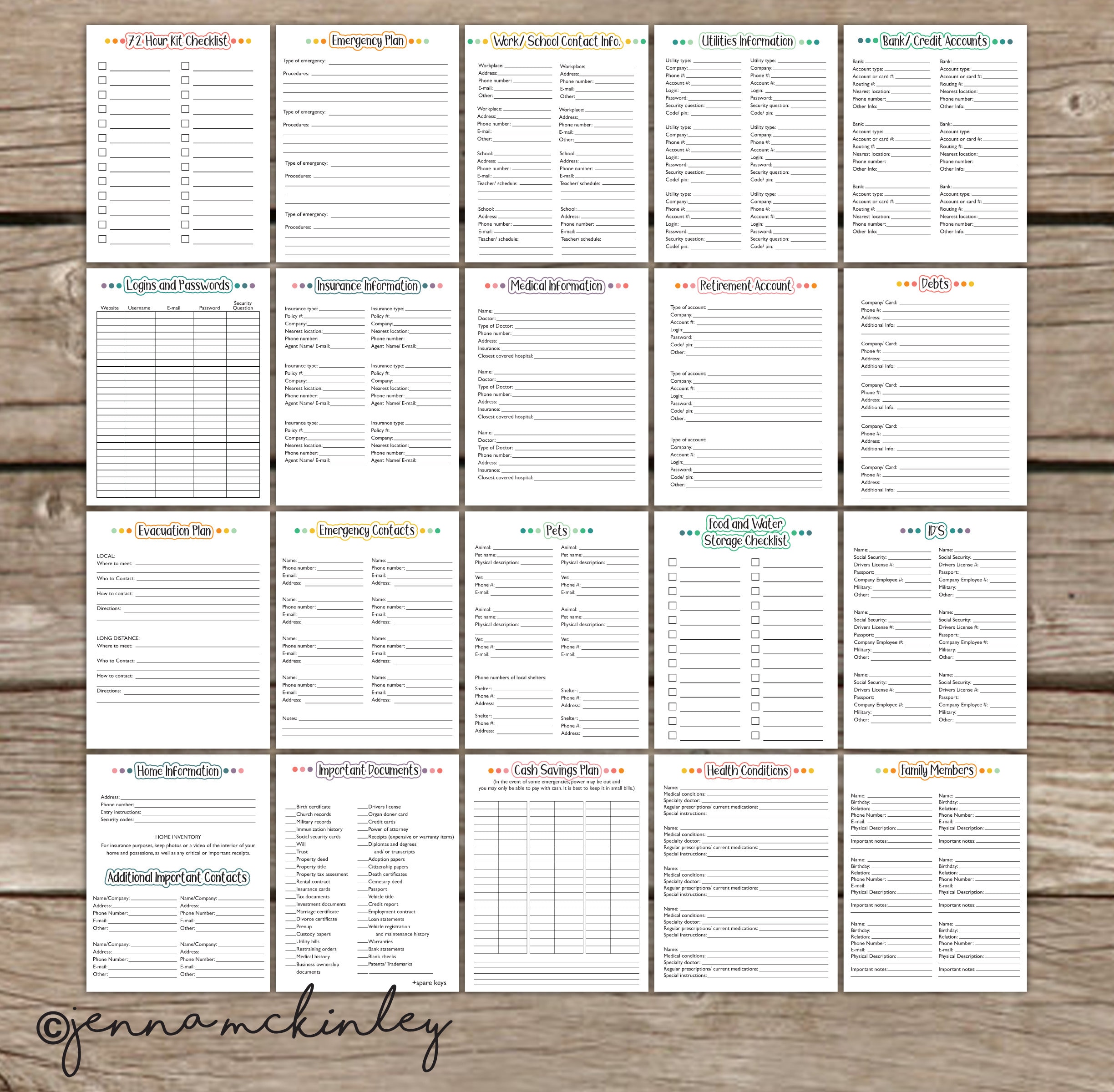 PRINTABLE Emergency Preparedness Planning Binder, Disaster Prep ...