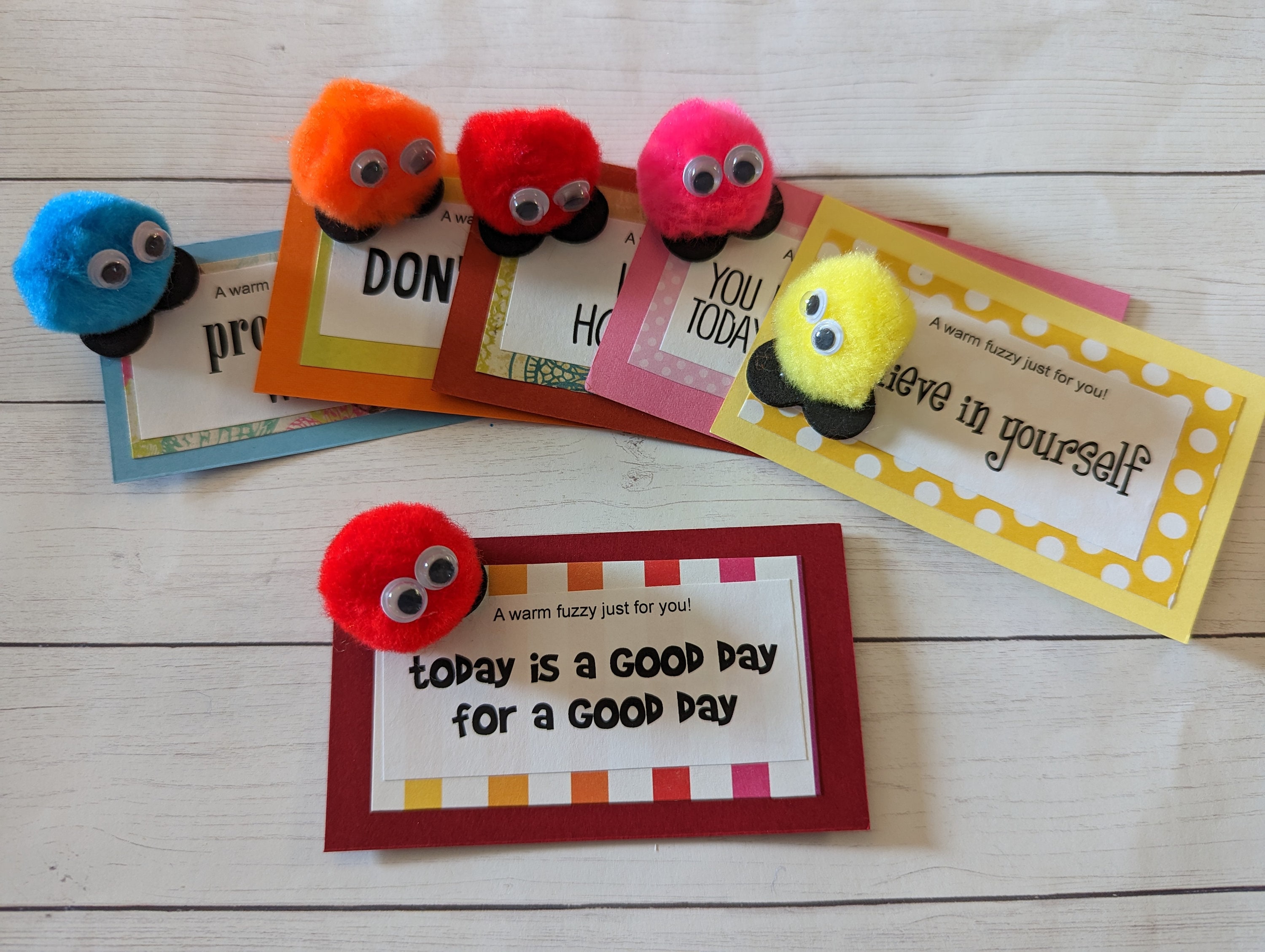 Set of 12 Motivational Quote warm Fuzzy Cards, Inspirational Sayings ...