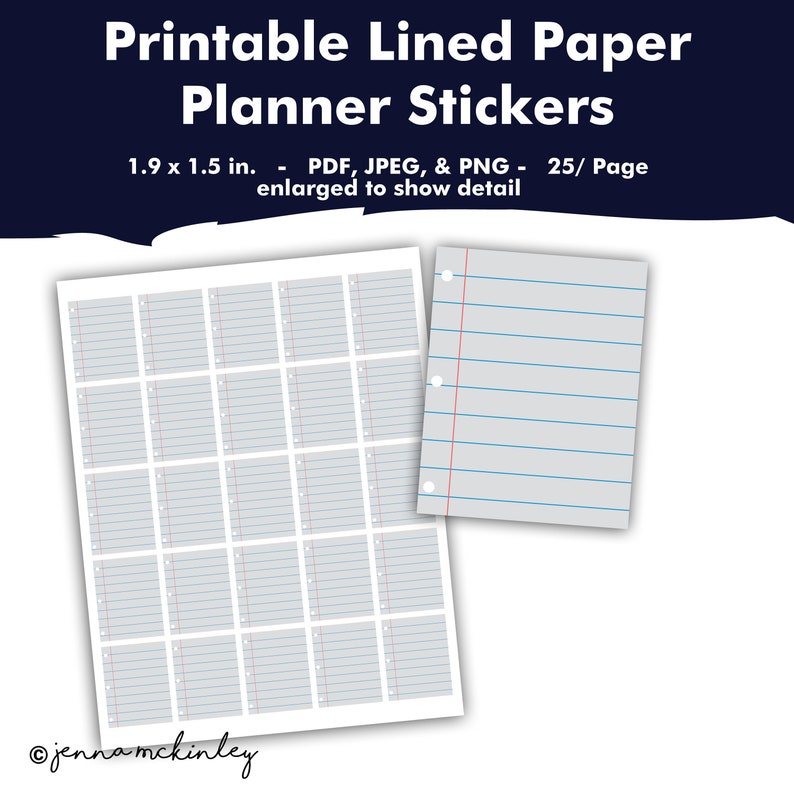 PRINTABLE Lined Paper Planner Organization Stickers Cute Daily - Etsy