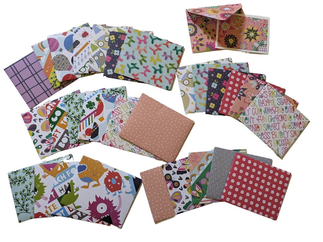 Set of 30 Mini Envelopes, Classroom Pack Note Writing Cards and ...
