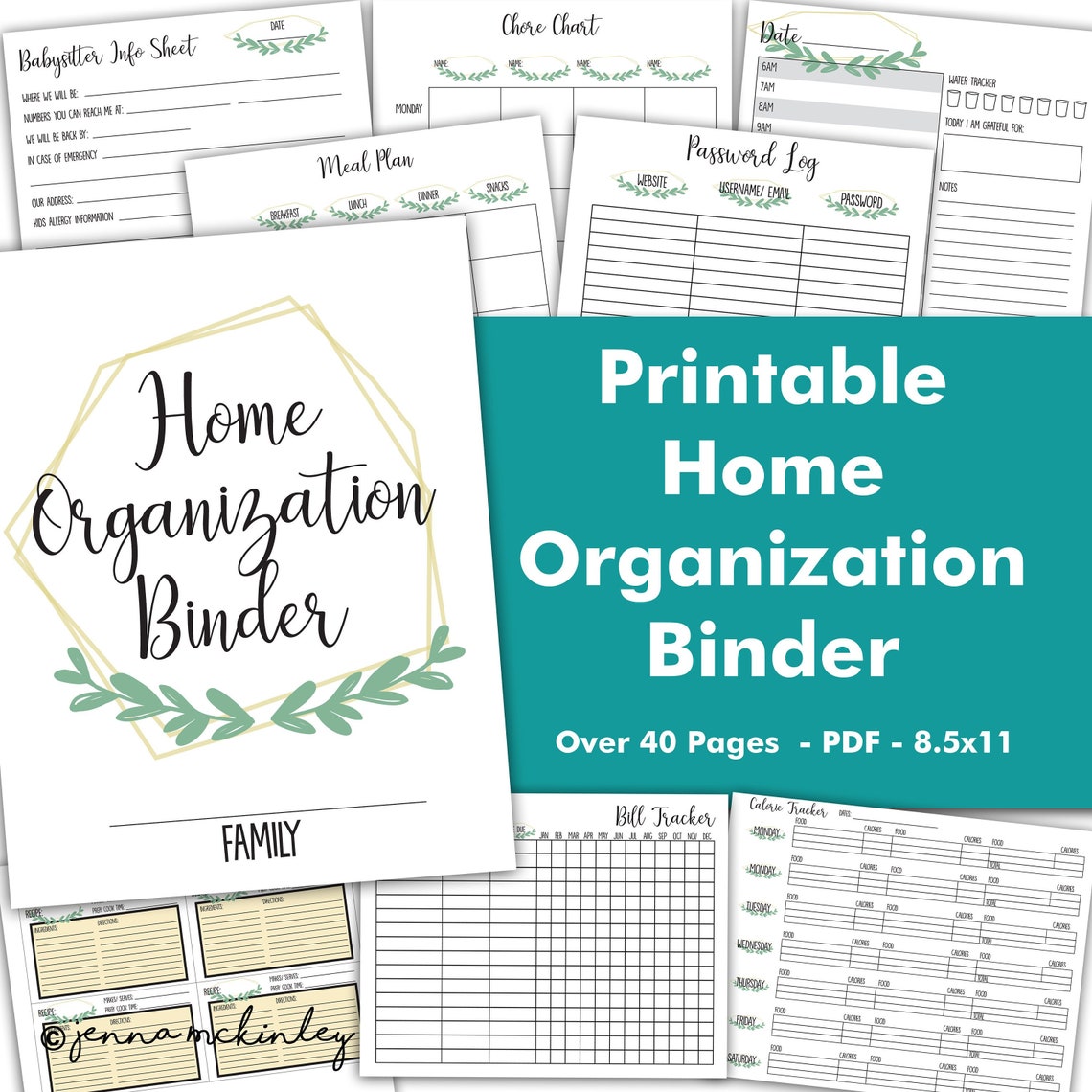 PRINTABLE Home Life Organization Binder Kit Habit Trackers, Templates ...