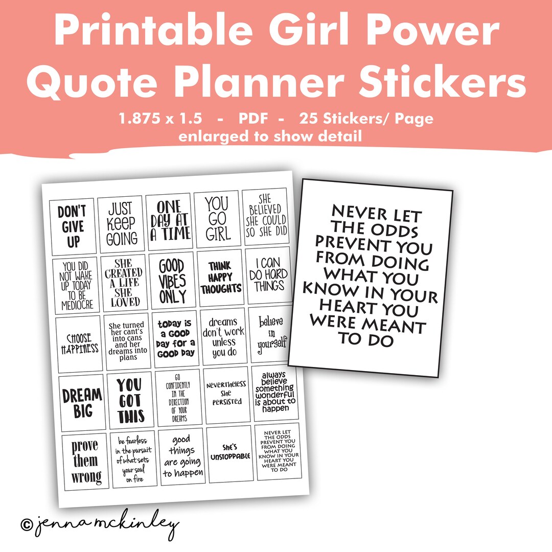 PRINTABLE Girl Power Female Empowerment Motivational Inspirational ...