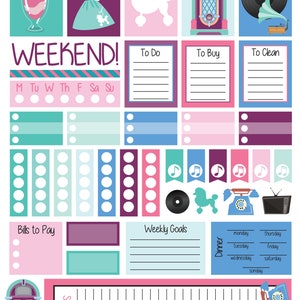 Printable 50's Fifties Era Planner Stickers Weekly Theme Cute ...