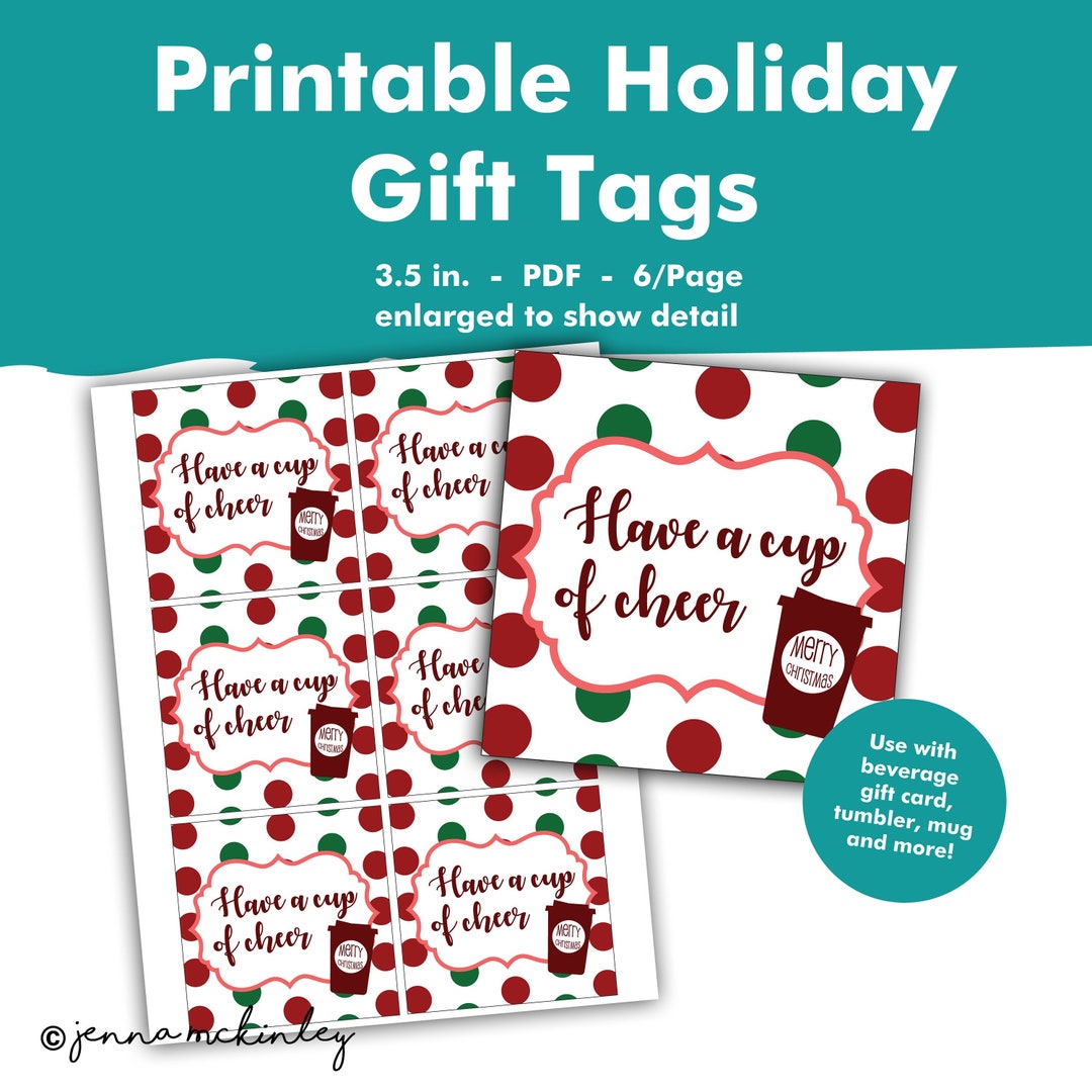 Printable Holiday Christmas Gift Have a Cup of Cheer Neighbor Office ...