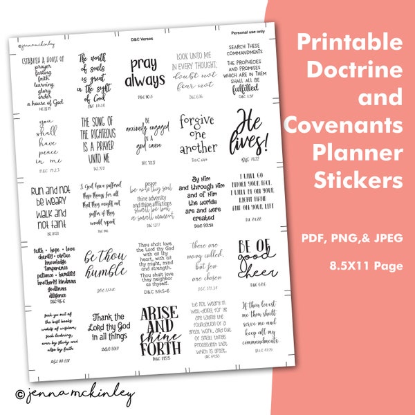 Printable Lds Scripture Stickers - Etsy