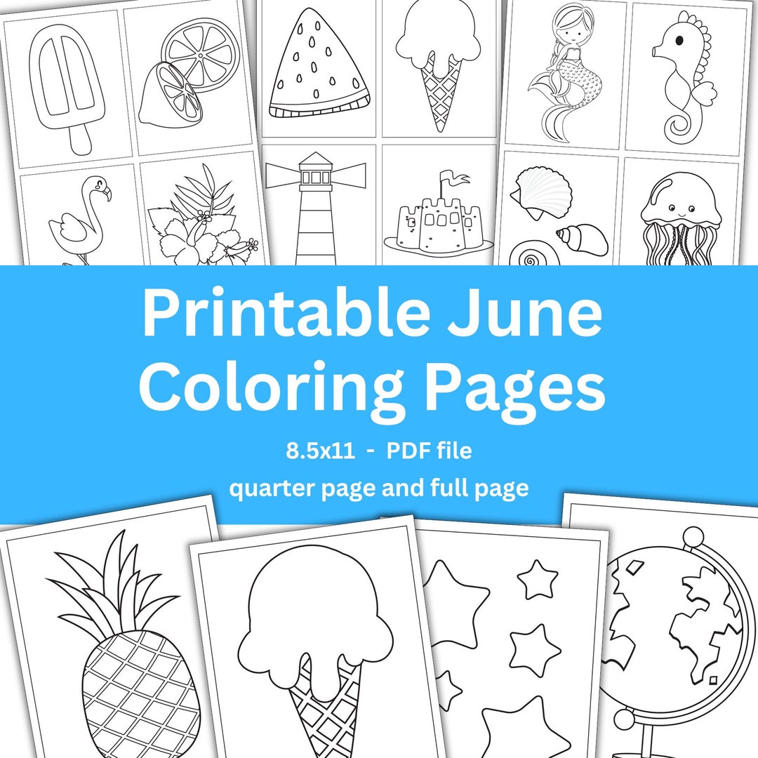 PRINTABLE June Coloring Art Journaling Kit - 32 Pages - Coloring Book ...