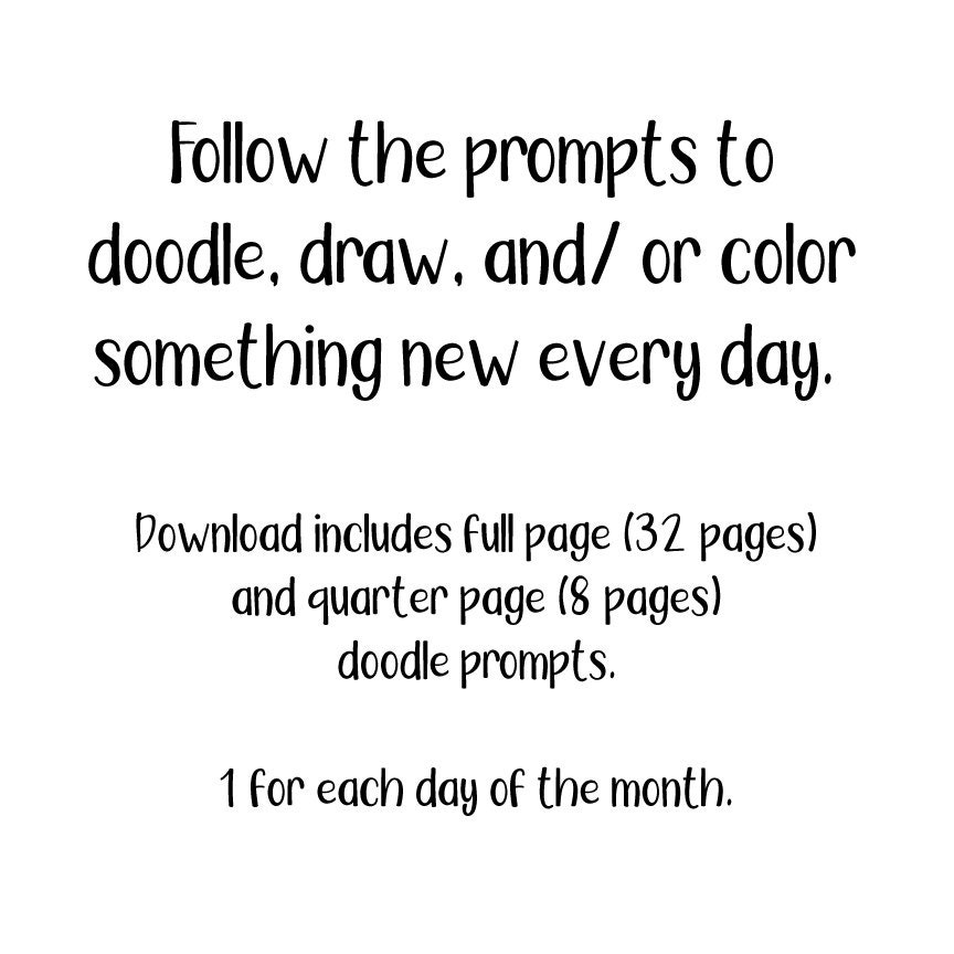 PRINTABLE November Drawing Art Journal Prompts Kit 32 Doodling Pages ...