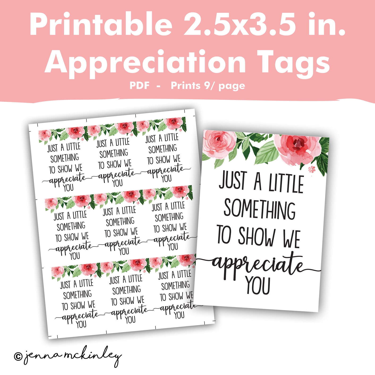 Printable Appreciation Gift Tags Thinking of You Labels - Etsy