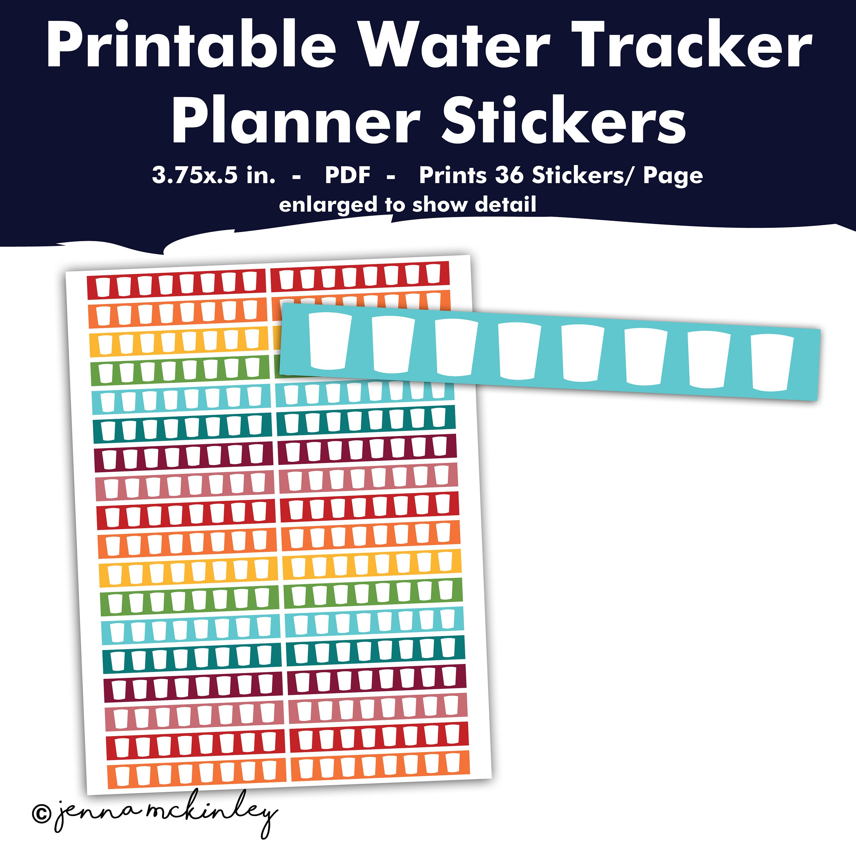 PRINTABLE Water Intake Requirement Tracker Planner Stickers | Etsy
