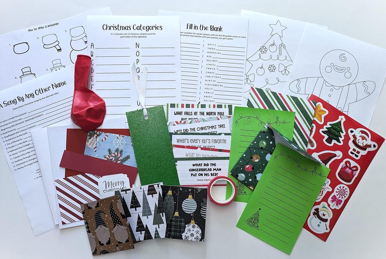 Christmas Pen Pal Stationary Kit,snail Mail Surprise Package,, Assorted ...