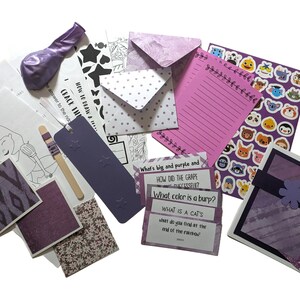 Purple Pen Pal Letter Writing Set, Snail Mail Stationary Kit, Happy ...