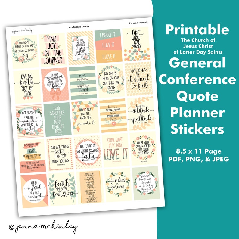 Printable Planner Stickers General Conference Quotes the Church of ...