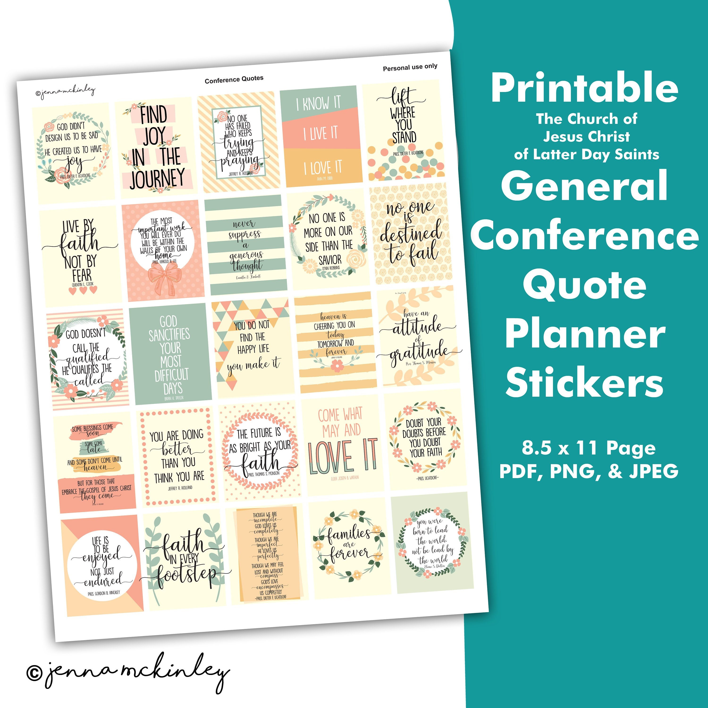 Printable Planner Stickers General Conference Quotes the Church of ...