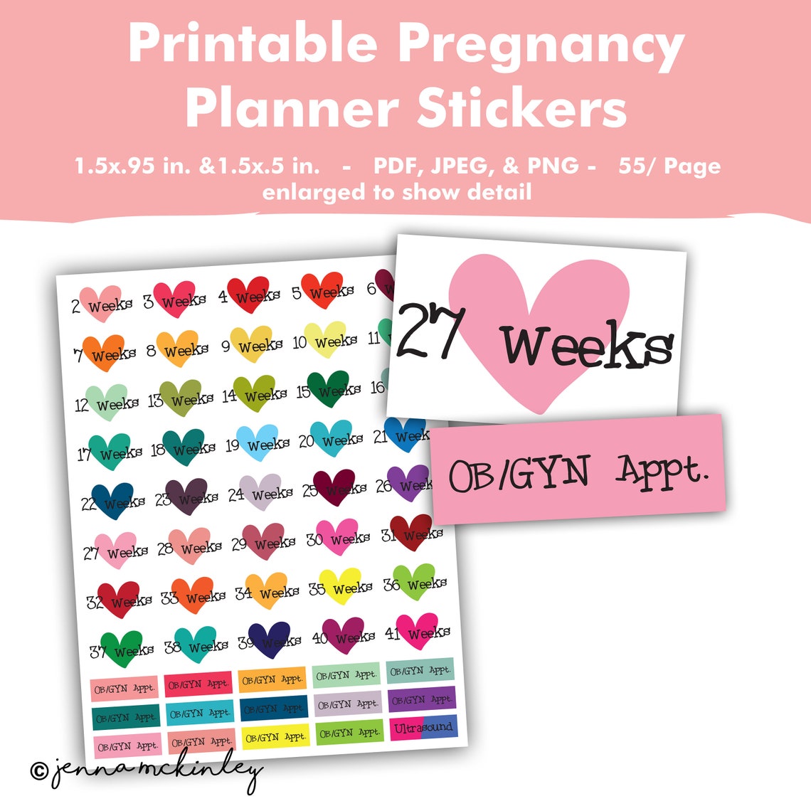 PRINTABLE Pregnancy Weeks Tracker With OB/GYN Appt. Planner ...
