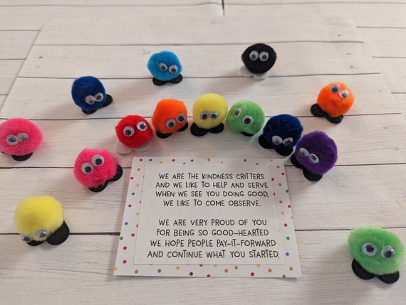 Set of 10 Kindness Critters with Poem, Warm Fuzzies, Random Assorted ...