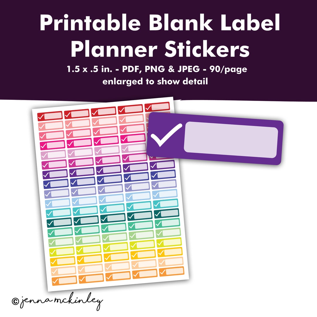 Buy PRINTABLE Check Mark List Life Planner Stickers Blank Calendar ...