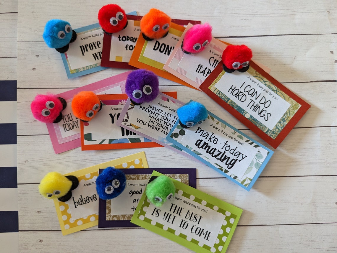 Set of 12 Motivational Quote warm Fuzzy Cards, Inspirational Sayings ...