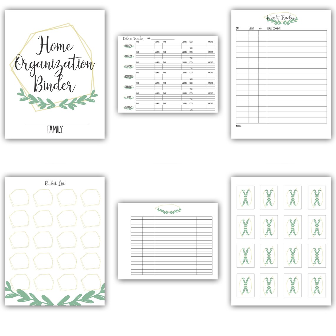 PRINTABLE Home Life Organization Binder Kit- Habit Trackers, Templates ...