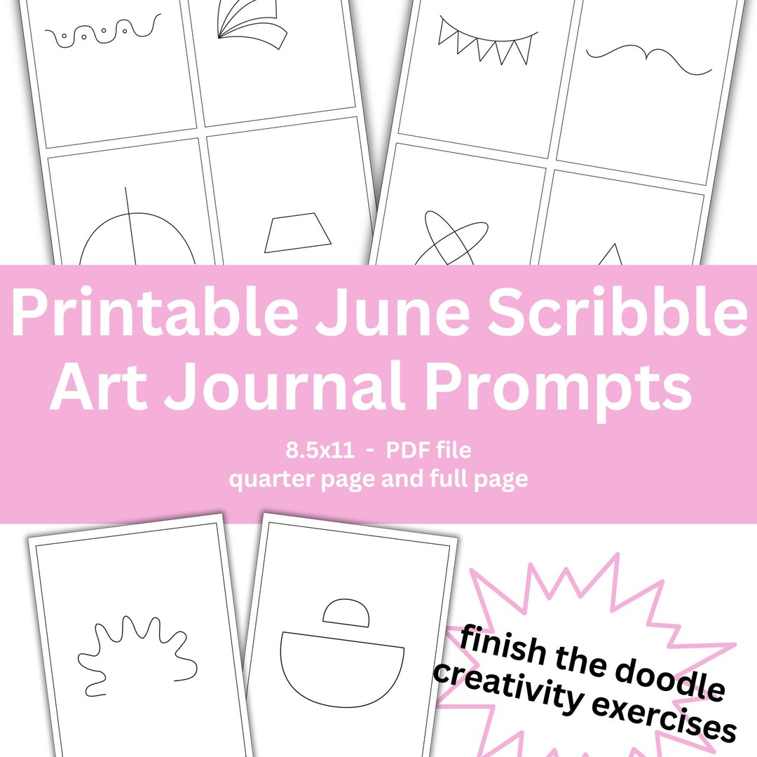 PRINTABLE June Scribble Journal 32 Pages Student Creativity Exercise ...