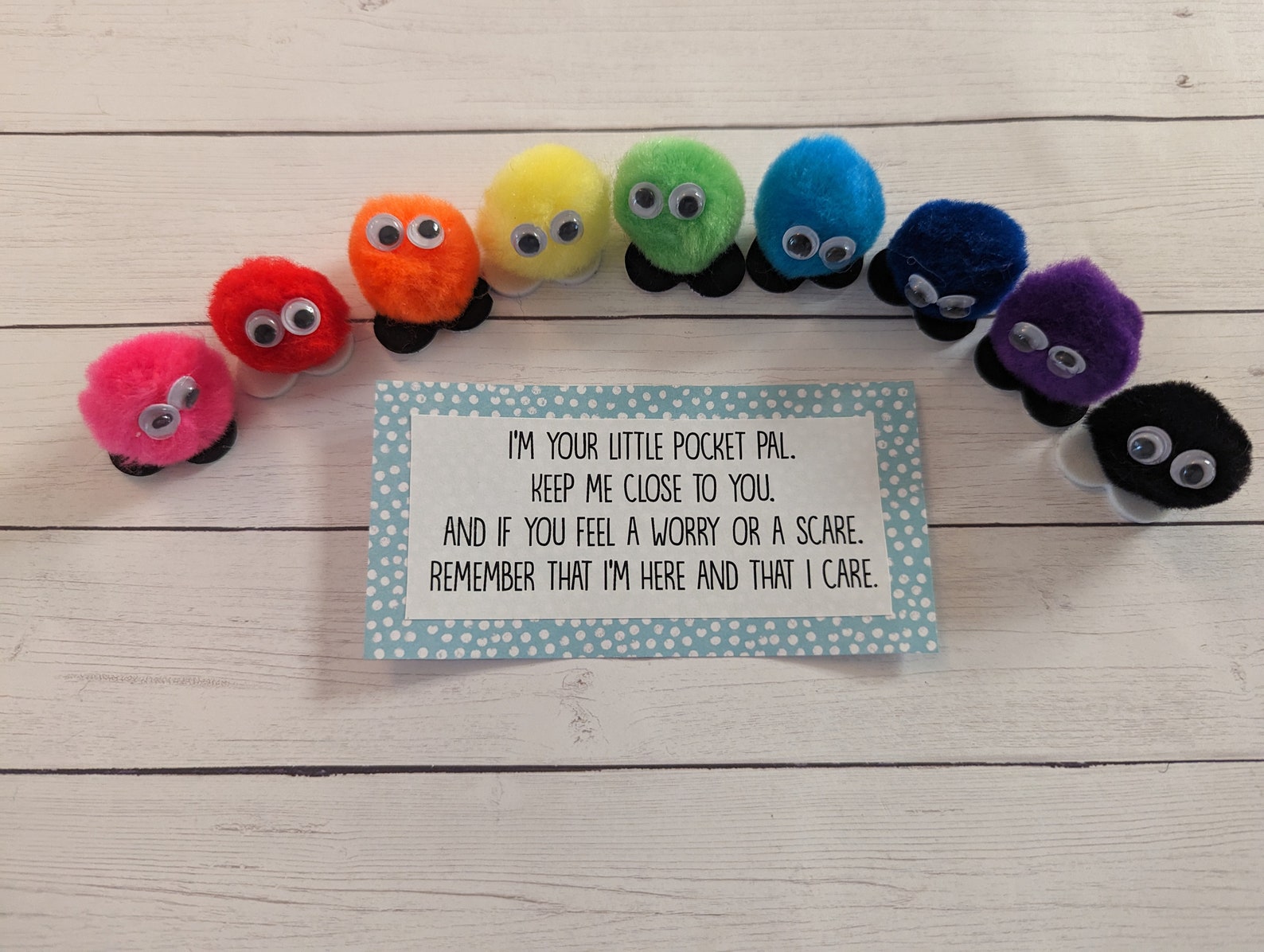 Set of 5 Pocket Pals With Poems, Worry Critters, Warm Fuzzy Friends ...