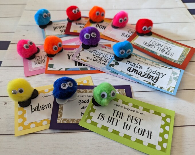 Set of 12 Motivational Quote "warm Fuzzy" Cards, Inspirational Sayings ...
