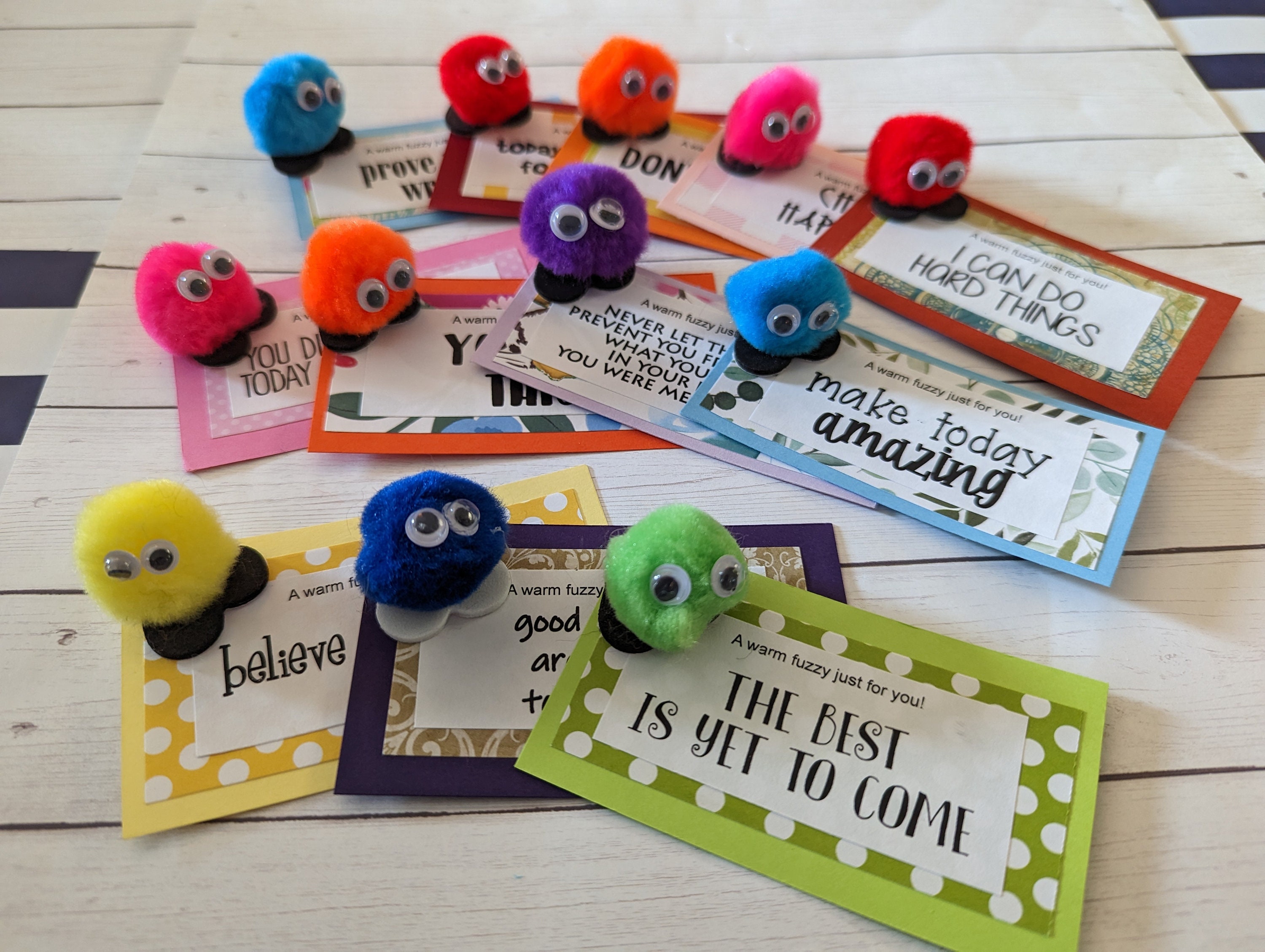 Set of 12 Motivational Quote warm Fuzzy Cards, Inspirational Sayings ...