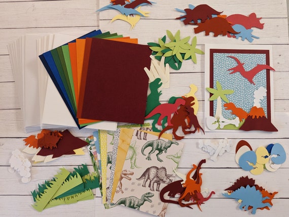 DIY Dinosaur Cardmaking Kit for Kids, Set of 10, Kid Activity Art and ...