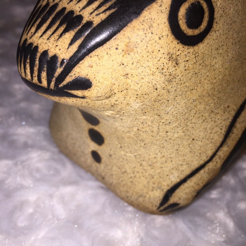 Netzi Mexico Pottery Sandstone Bunny Rabbit Hand Painted Floral Sitting ...