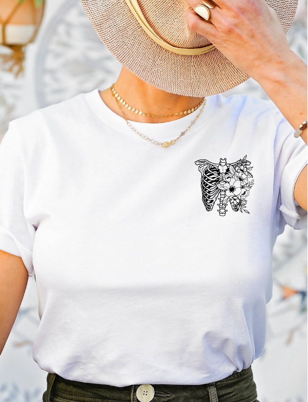 Floral Rib Cage Screen Print Transfer, Ready to Press, Ready to Ship ...