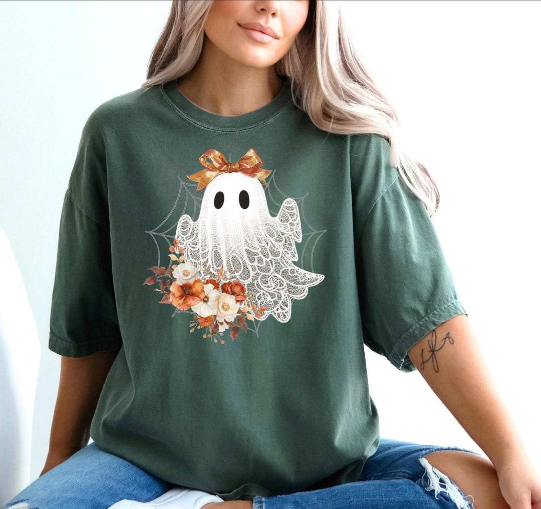 Lace Ghost RTS Dtf Ready to Press, Cute Christmas Transfer, Ready to ...