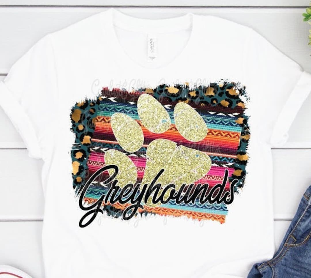 GREYHOUNDS Paw Print School Spirit Cheetah Sublimation Transfer ONLY ...