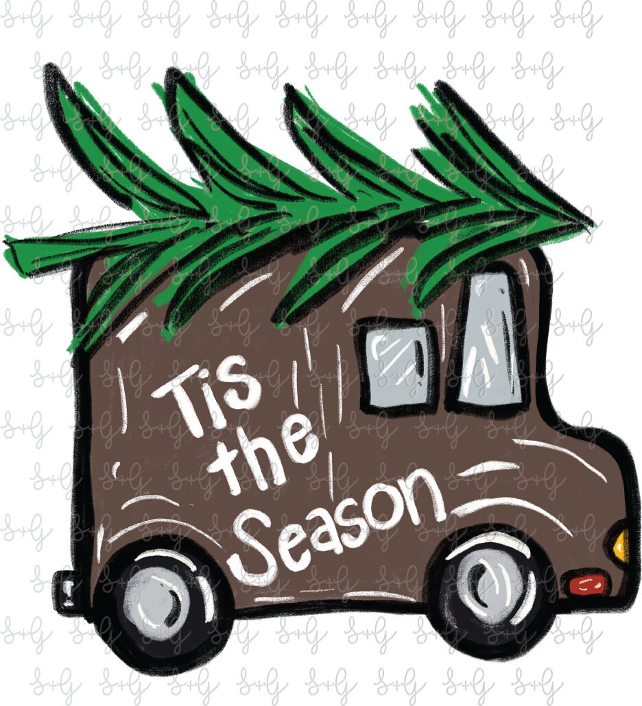 Tis the Season Christmas UPS truck Sublimation Transfer Mail | Etsy