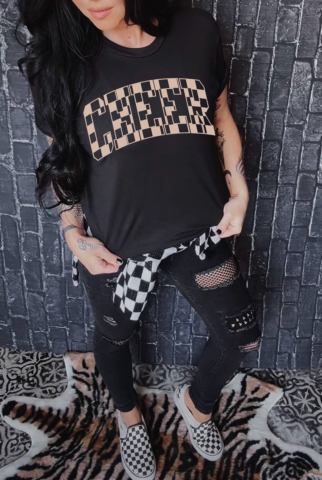 Cheer Checkered Screen Print Transfer Ready to Press, Ready to Ship ...