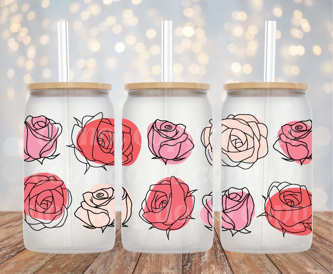 Roses UVDTF Transfer Wrap Ready to Apply, Cute Design, No Heat Needed ...