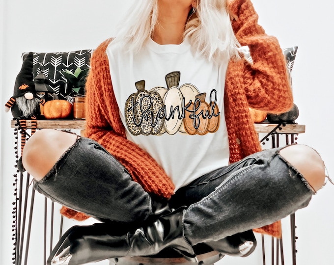Fall RTS Dtf Thankful Pumpkin Ready to Press, Cute Fall Transfer ...