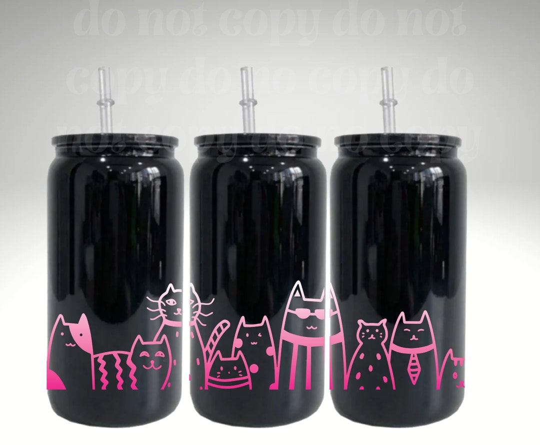 Pink Ombre Cats UVDTF Transfer Wrap Ready to Apply, Cute Design, No ...