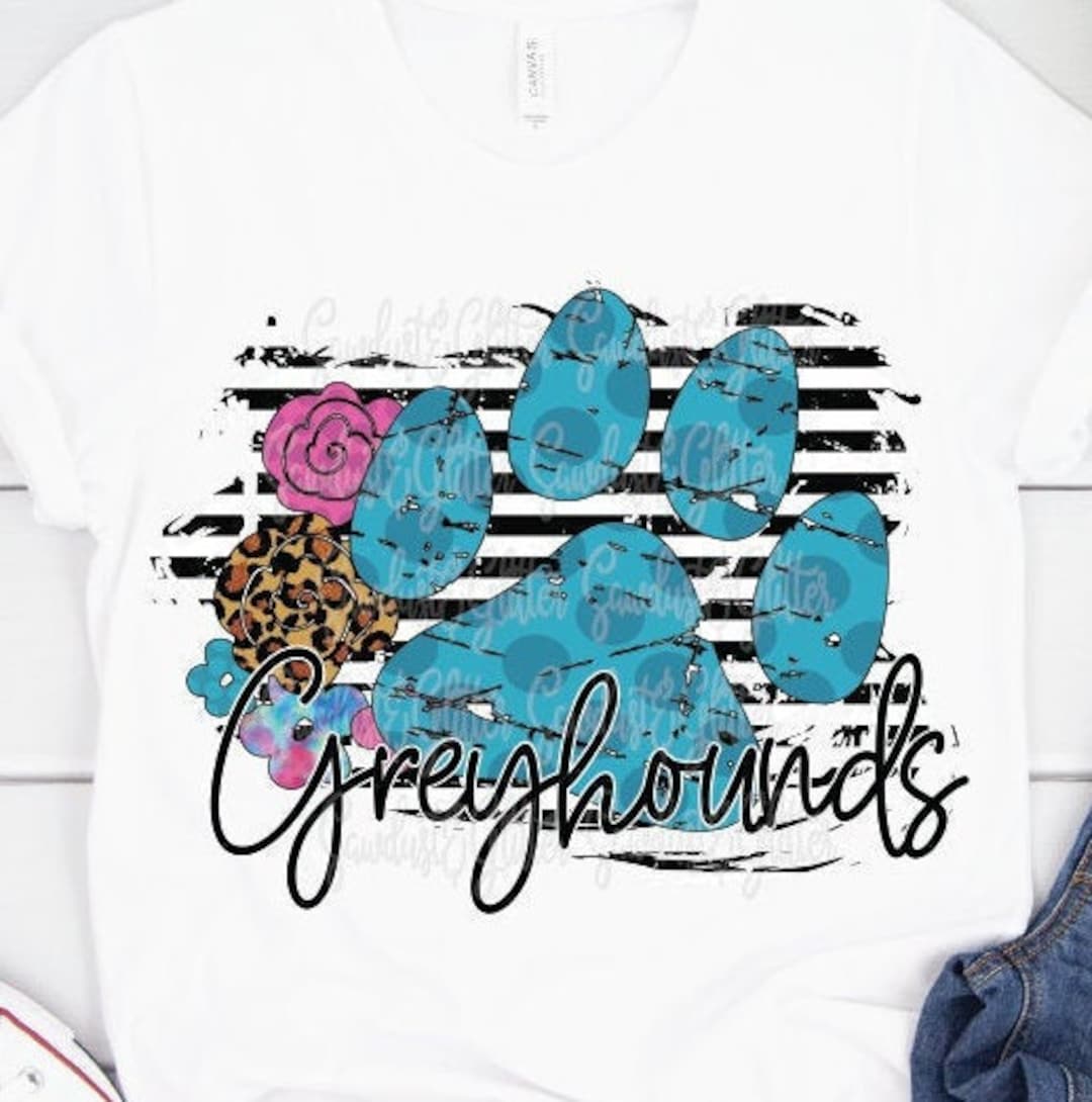 Greyhounds Paw Print School Spirit Floral Striped, Cheetah Sublimation ...