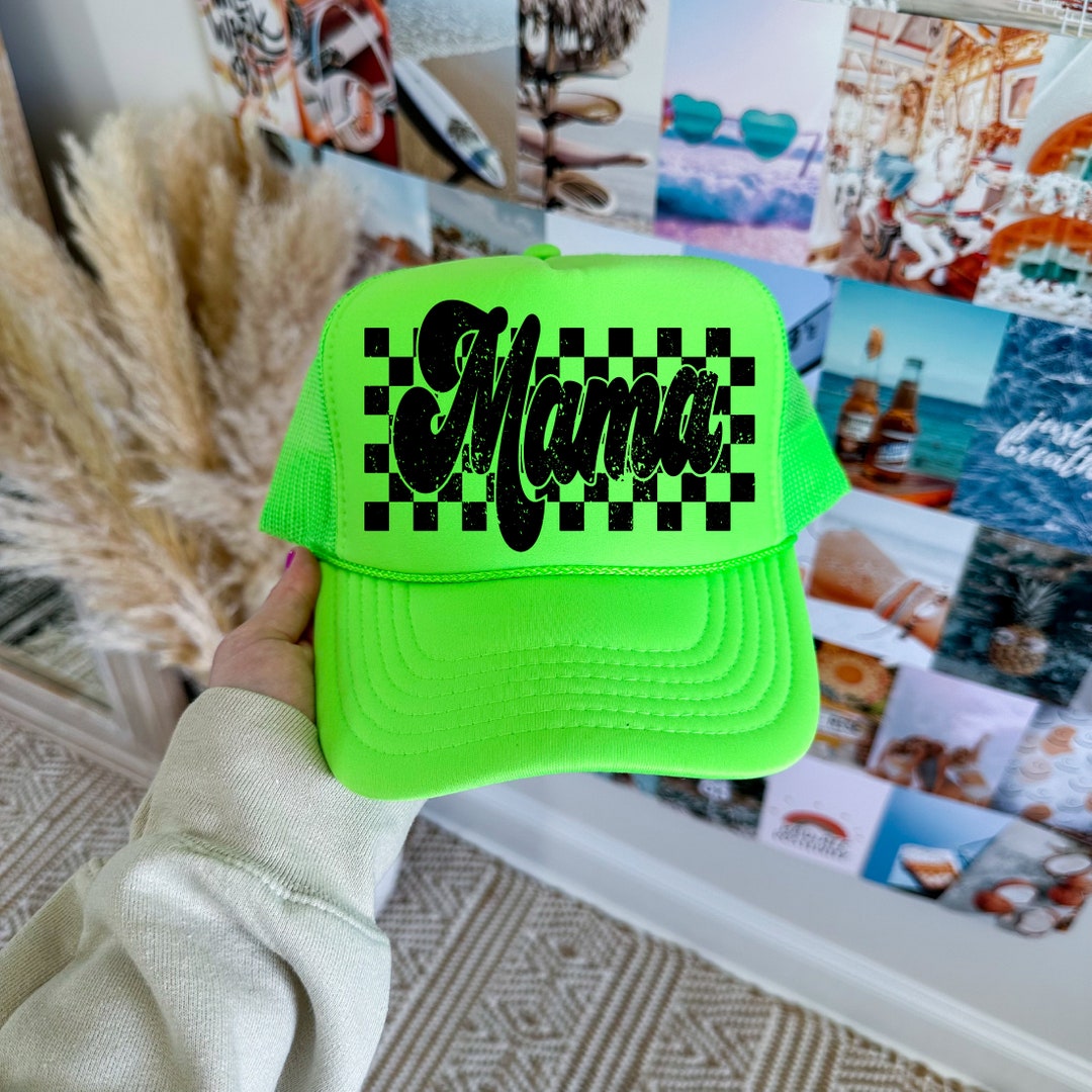 Mama Checkered Hat Screen Print Transfer, Ready to Press, Ready to ...