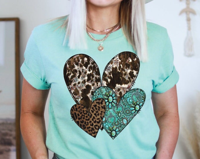 DTF Transfer Cowhide Heart Ready to Press, RTS, Cheetah, Leopard ...