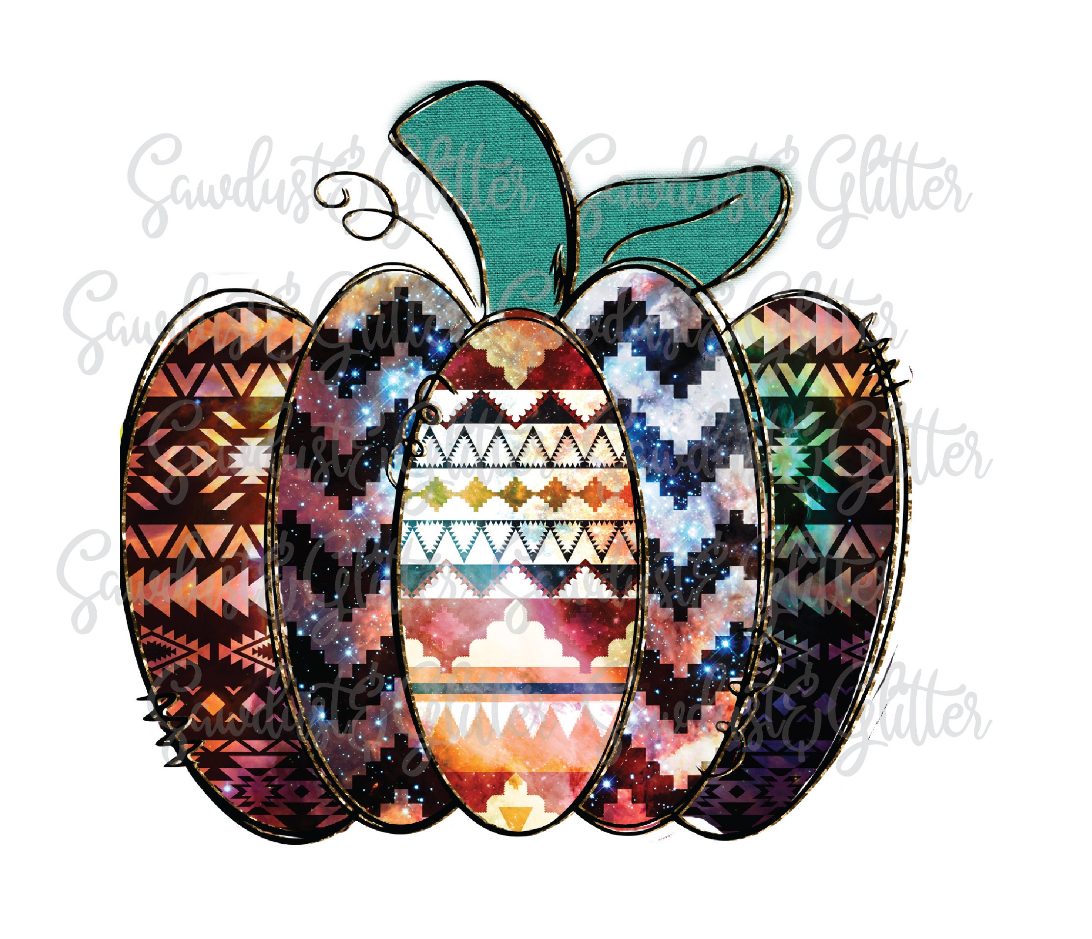 Colorful Aztec Pumpkin Sublimation Transfer Only | Tie Dye Pumpkin ...