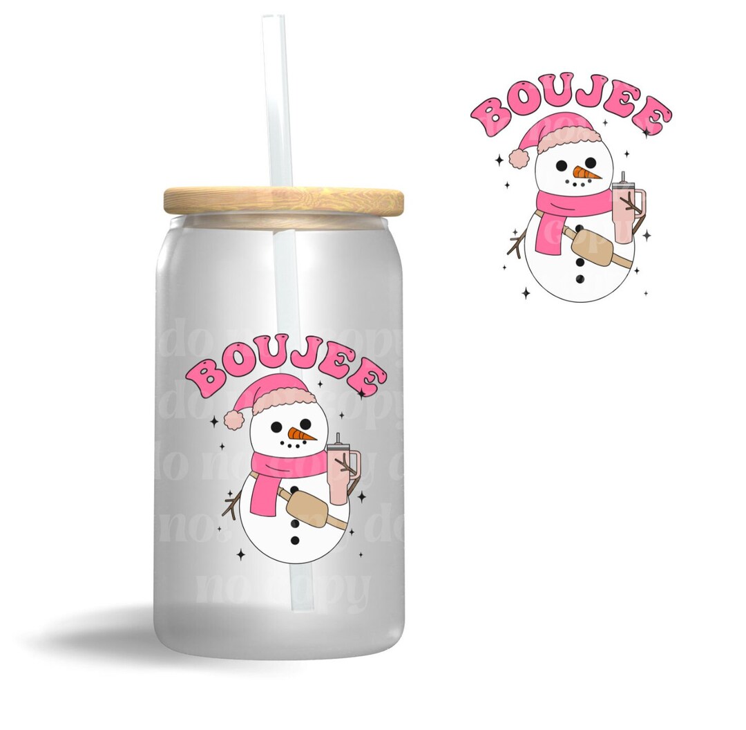 Boujee Snowman UV DTF Transfer Decal Ready to Apply, RTS, No Heat ...