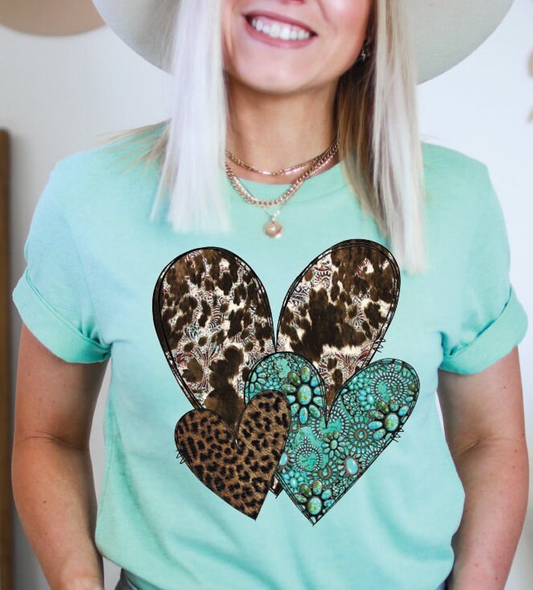 Cowhide Heart, Cheetah, Tooled Leather Sublimation Transfer | Cute ...