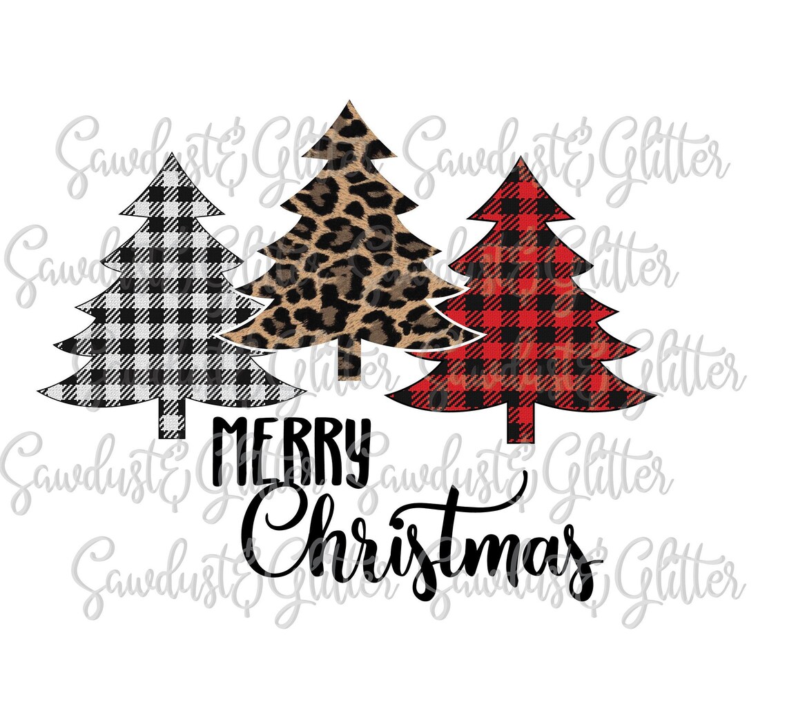 Merry Christmas Sublimation Transfer, Plaid and Cheetah - Etsy