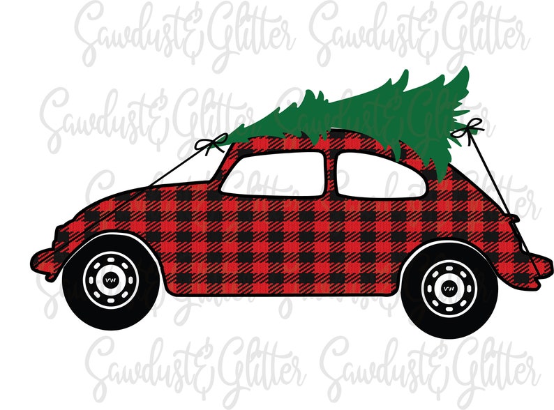 Plaid VW Bug, Beetle, Sublimation Transfer,mug Design, Christmas, Etsy ...