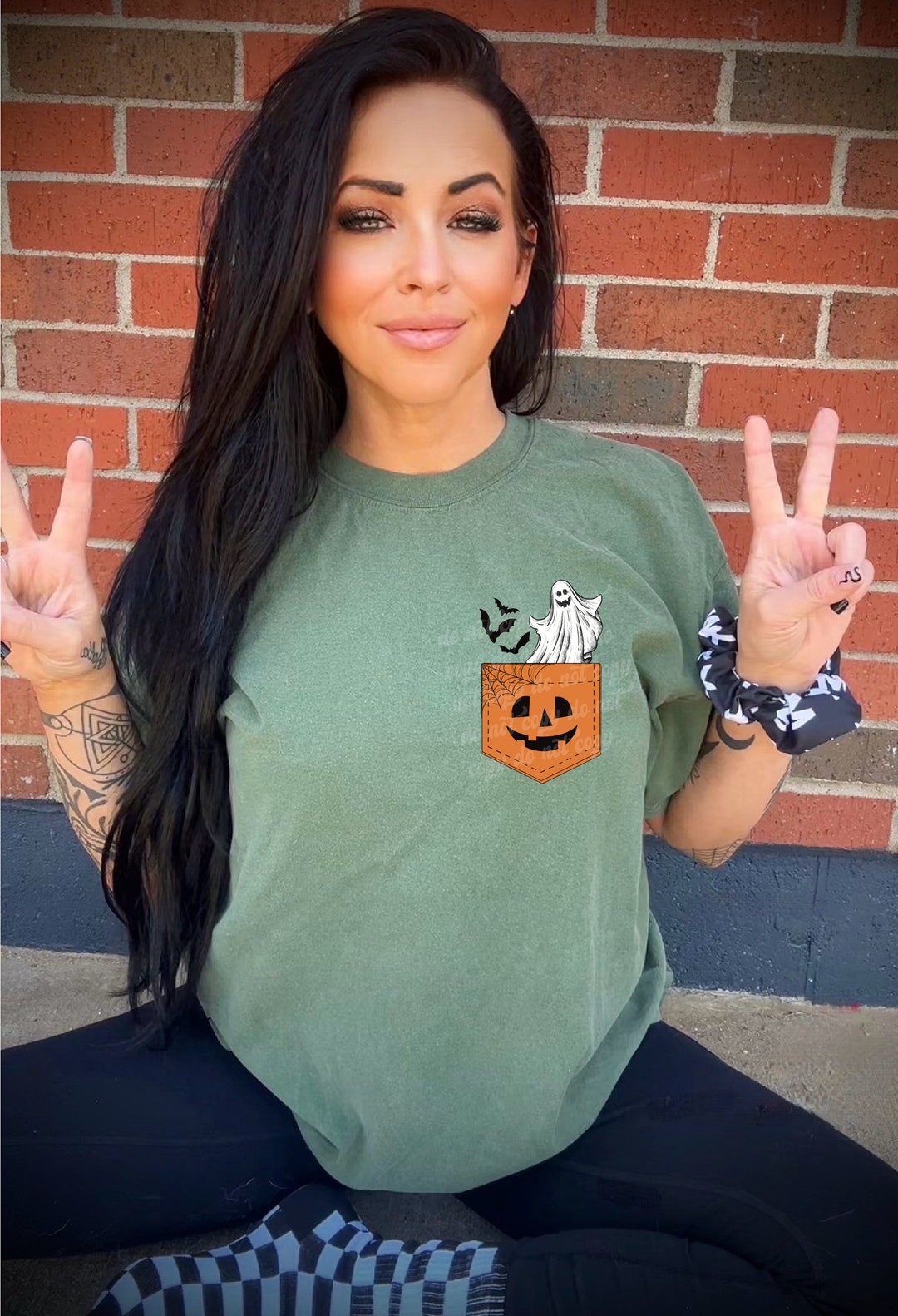 Ghost Pocket RTS Dtf Ready to Press, Cute Fall Transfer, Pumpkins ...