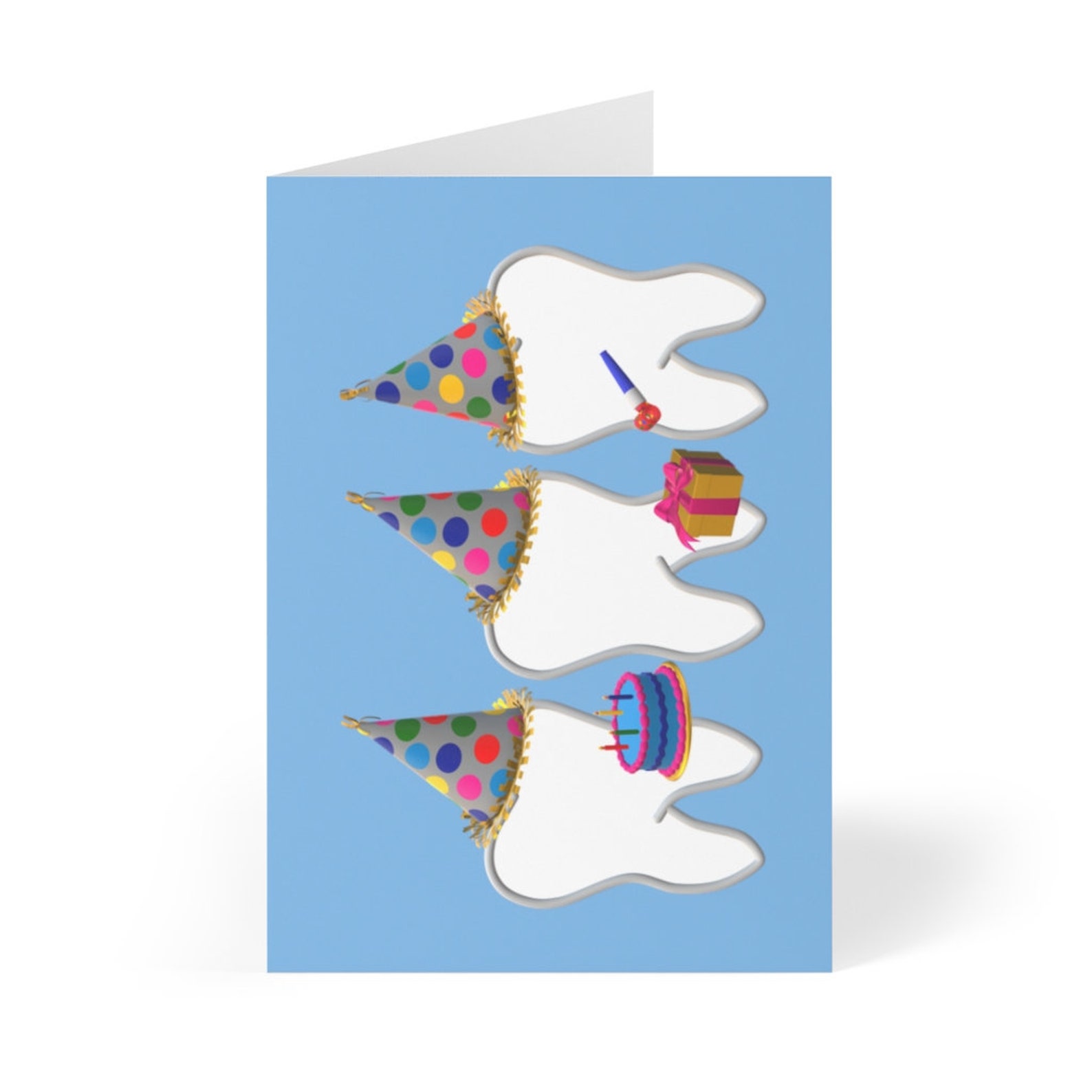 Happy Birthday Teeth Greeting Cards 8 pcs | Etsy