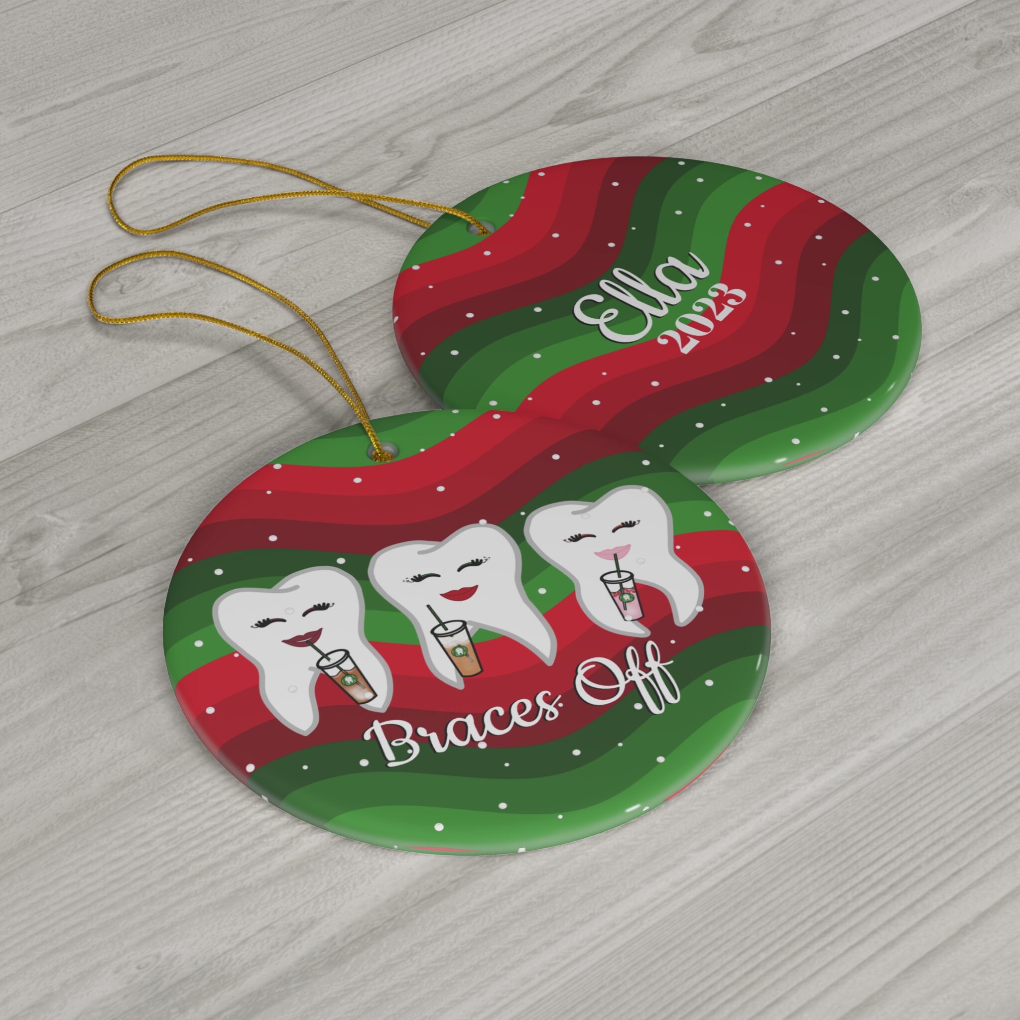 Personalized Dental Milestone, Dental Memento, Braces Ceramic Ornament ...